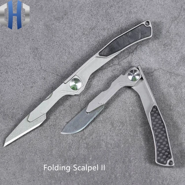 Folding Scalpel Knife - Titanium Body in Various Colors with ...