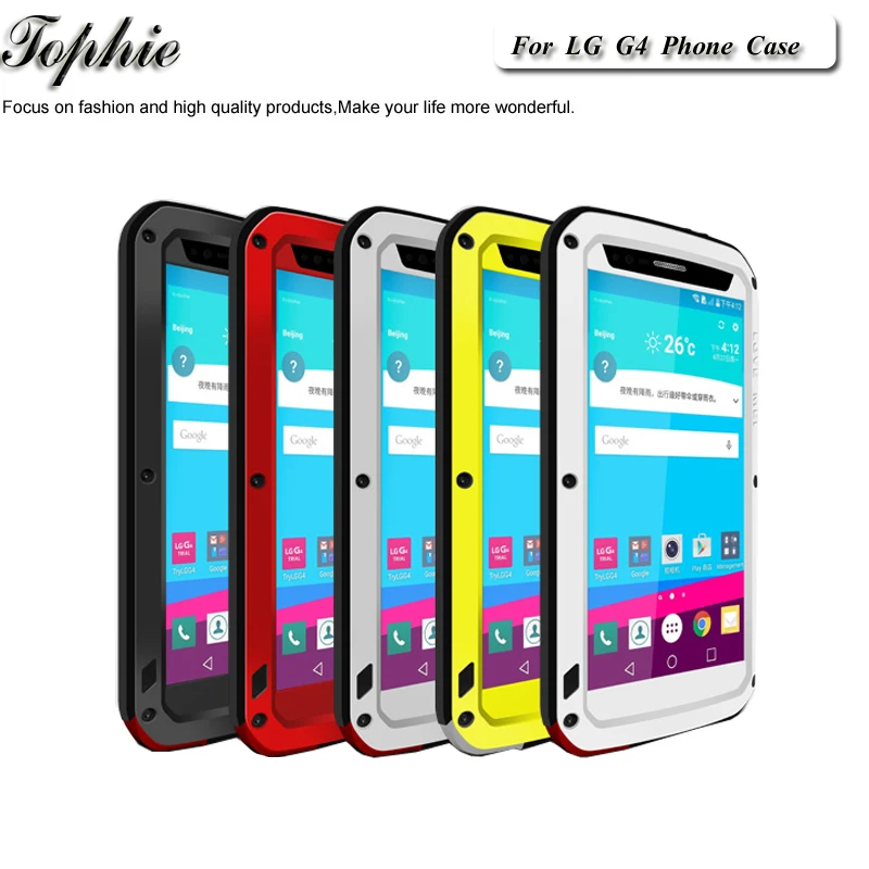 For LG G4 Case LOVE MEI Aluminum Metal + Silicone Hybrid Cover ...