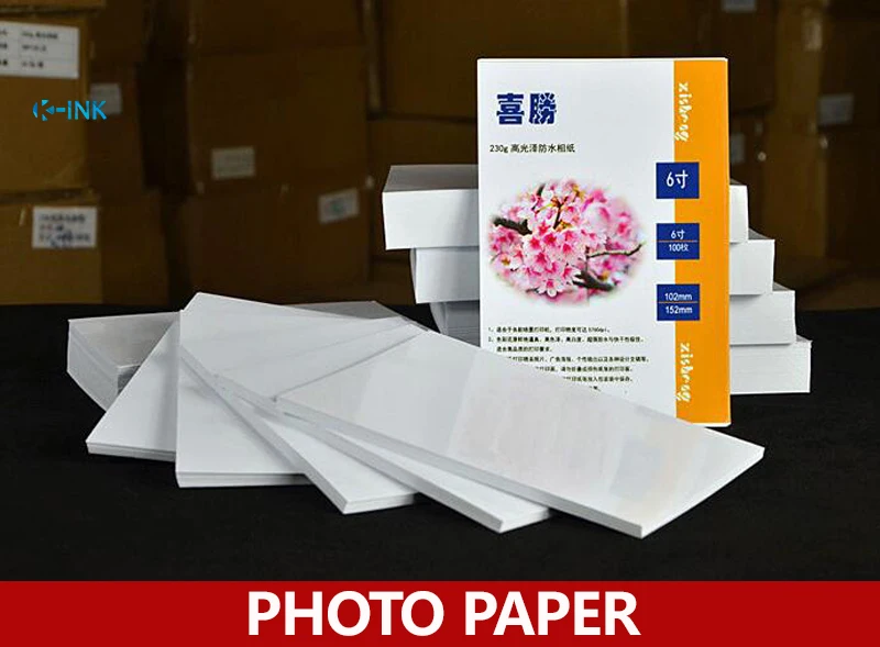 100 Sheets Waterproof Luminous 4R 6 inch Photo Paper for Inkjet ...