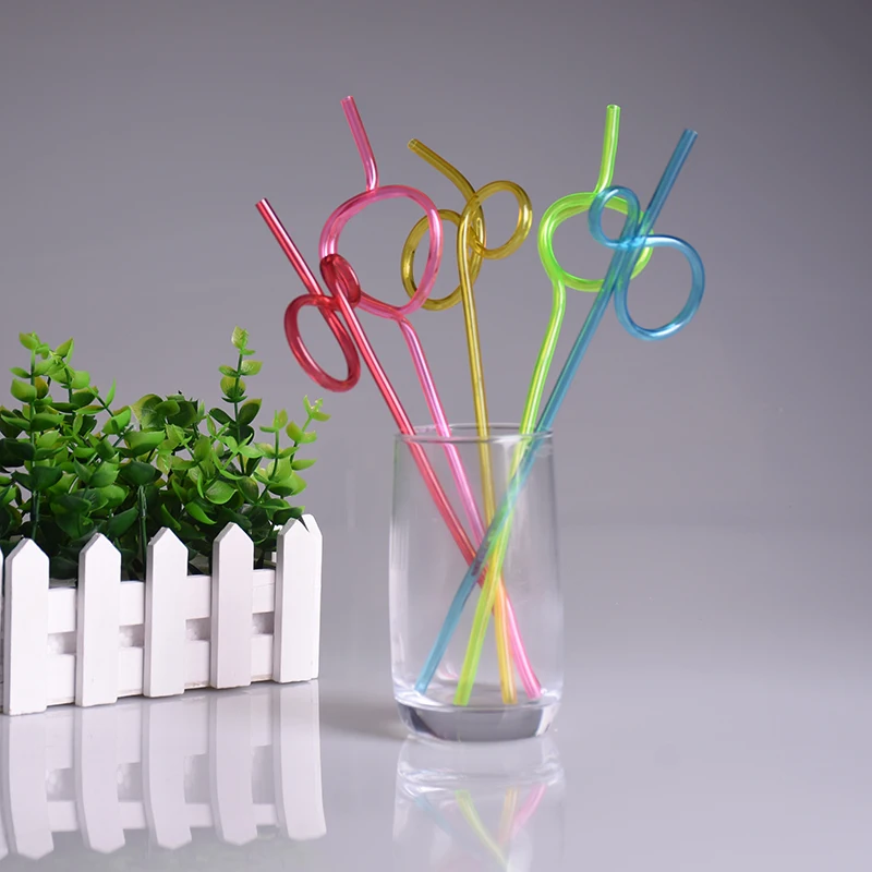 Random 1PC Colorful PVC Style Straws Summer Party Cocktail Disposable ...