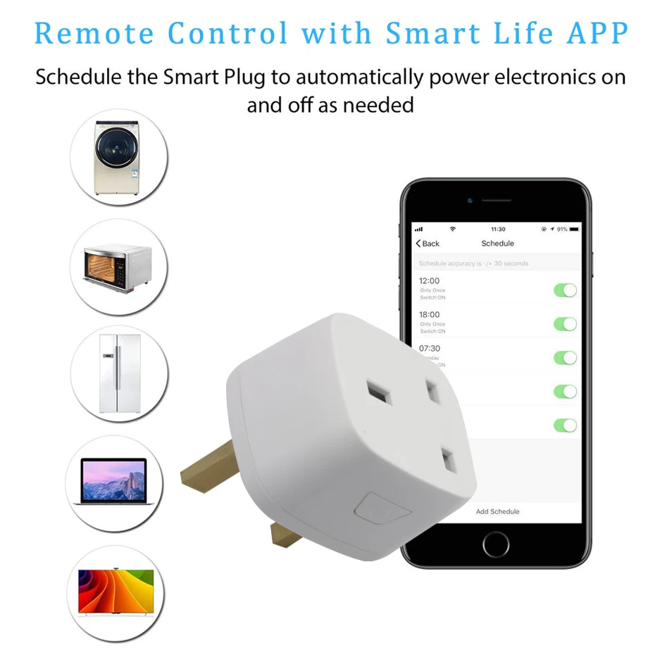 Smart Plug Wifi Smart Socket Power Monitor UK Korea Plug 220V 10A ...
