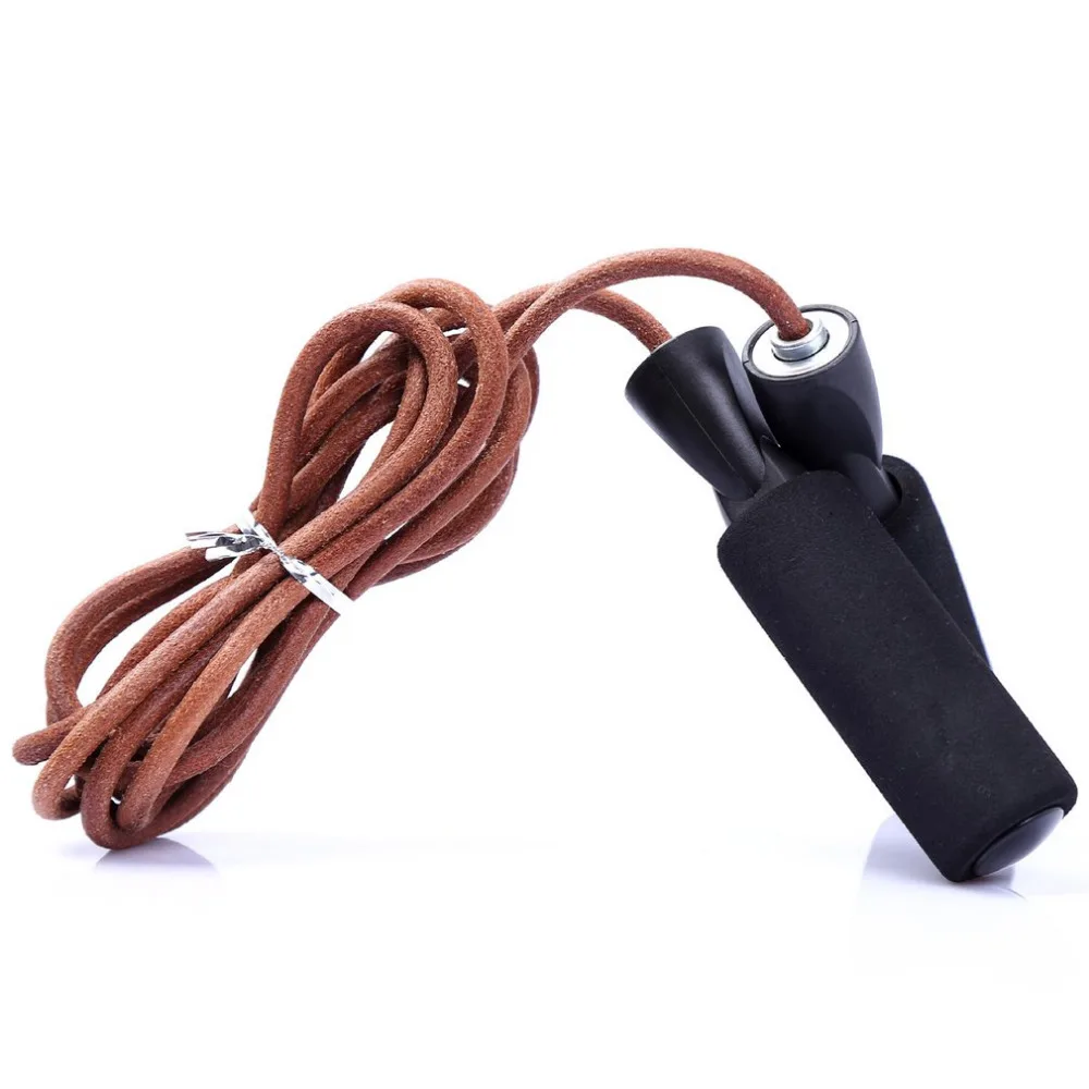 Скоростная Скакалка из воловьей кожи, профессиональная кожаная Скакалка ...