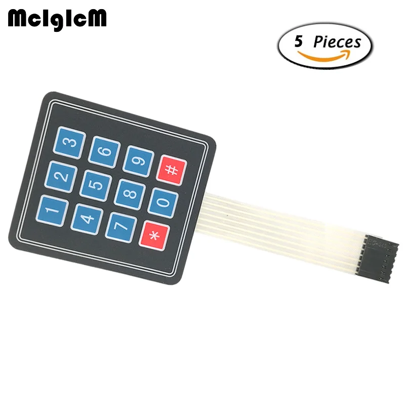 MCIGICM 5pcs NEW 12 Key Membrane Switch Keypad 4 x 3 Matrix Array ...