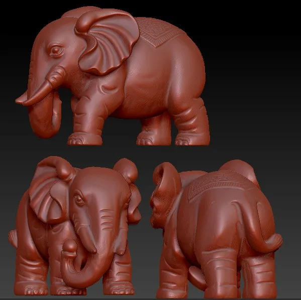 baby elephant 3D model STL format used for 4axis cnc machine 3D printer ...