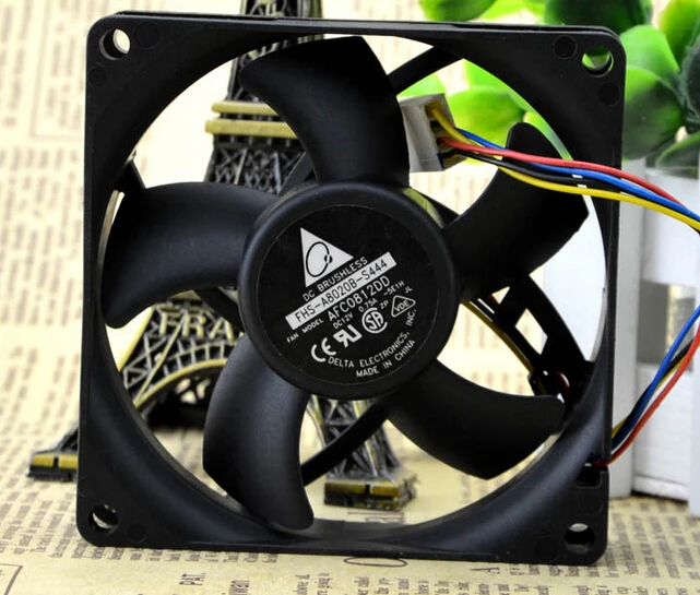 delta 80*80*20 8CM 12V0.75A dual ball PWM, 4 pin fan automatic speed ...