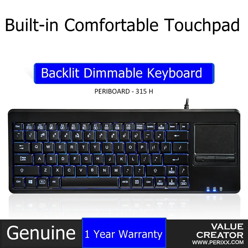 Perixx PERIBOARD 315 USB Wired Multimedia Backlit Touchpad Keyboard ... Perixx PERIBOARD 315 USB Wired Multimedia Backlit Touchpad Keyboard ...