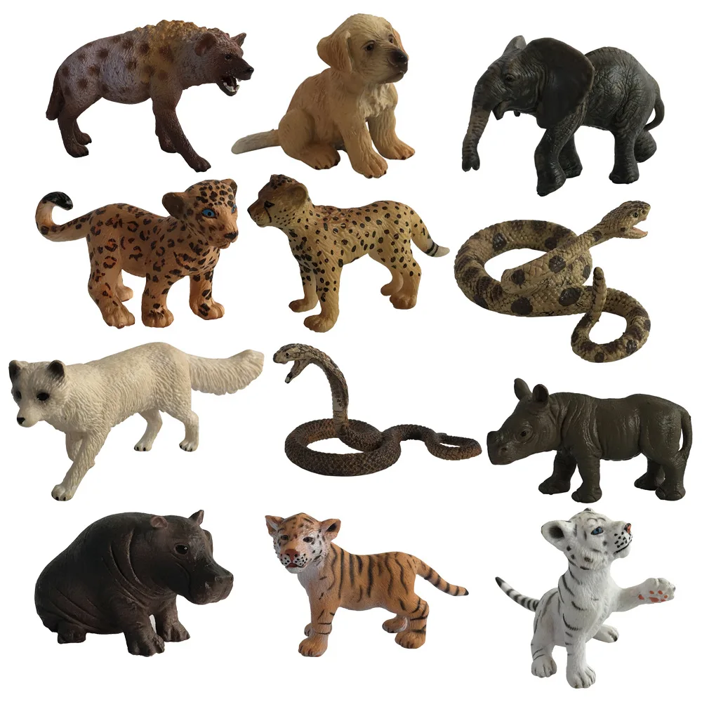 ZXZ Mini Animal Model Action Figure Base Plastic Panada Elephant Deer ...