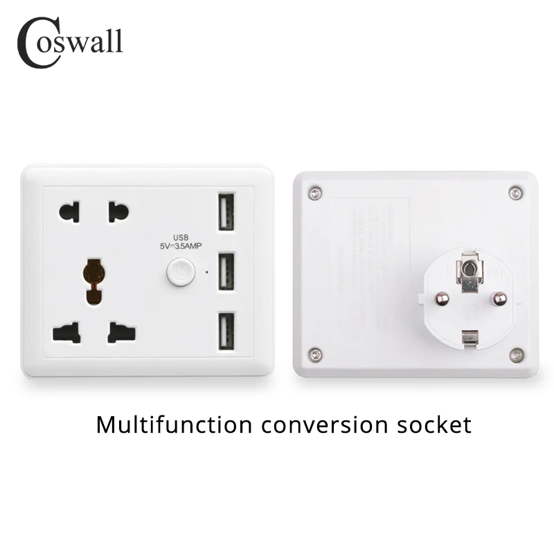 Coswall EU / French Standard Conversion Plug 1 TO Universal Power ...