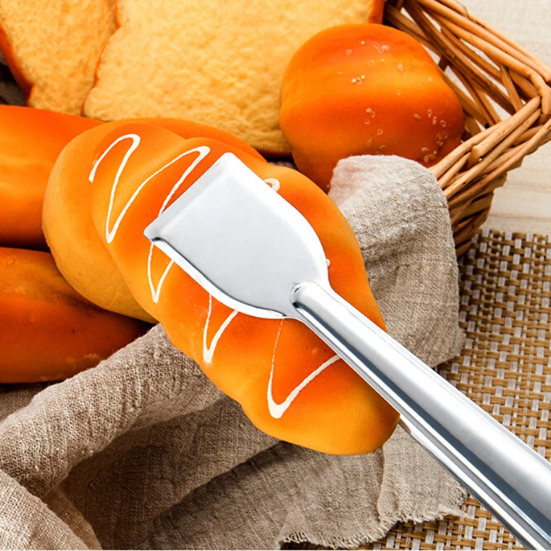 Stainless Steel BBQ Tong Food Salad Fruit Clip Clamp Kitchen Utensil ...