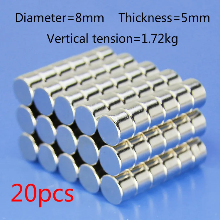 20-PCS-super-strong-magnet-D8x5mm-circular-magnet-steel-strong ...