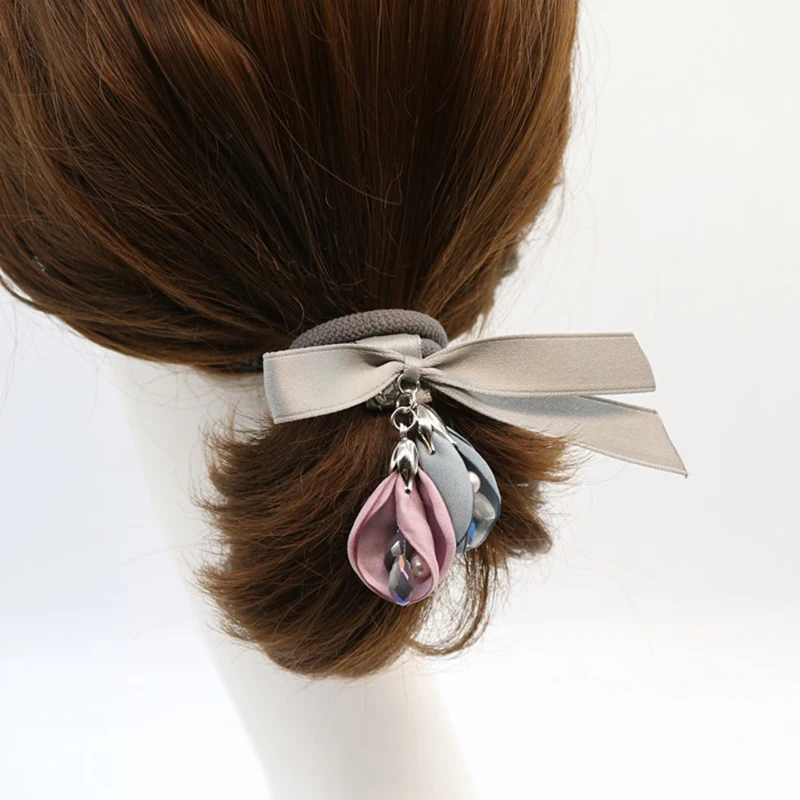 Lucu Bunga Elastis Rambut Tali Ikatan Ikatan Simpul Hairband Headwear ...