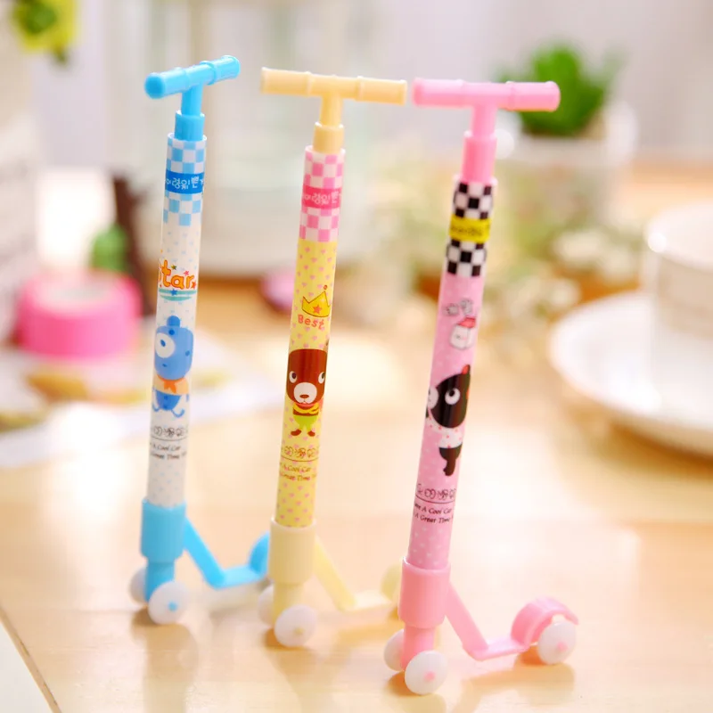 Creative Korea Stationery Cartoon Animal Scooter Ball Pen Cute Toy ...