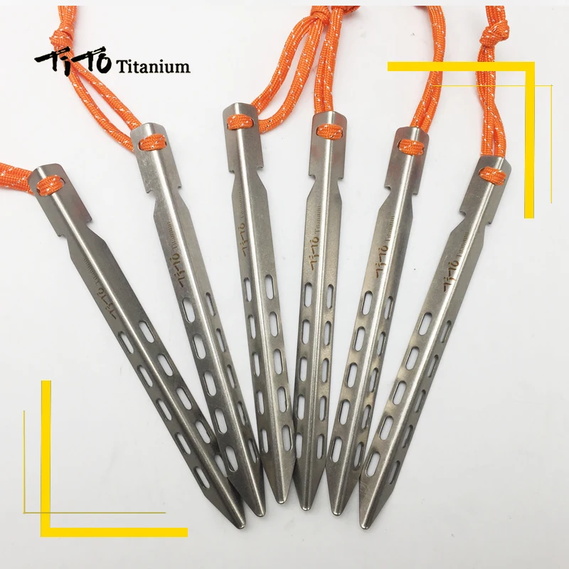 TiTo 6pcs Titanium Tent Peg - Rhino Camping