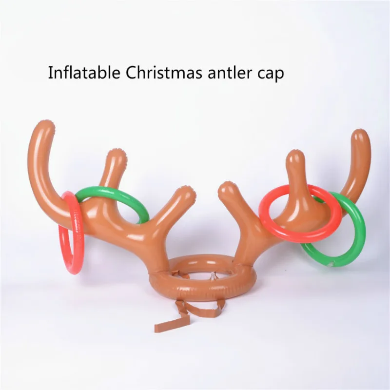 Party Supplies Inflatable Reindeer Antler Hat Ring Toss Game Xmas ...