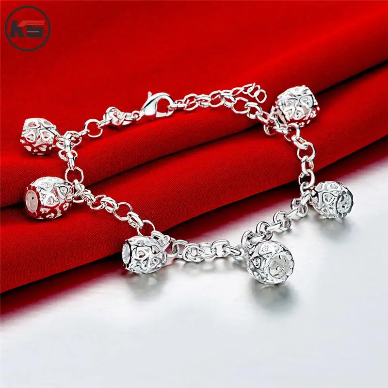 2016 Fashion Popular Bracelet For Women Silver Plated Charm Heart ...