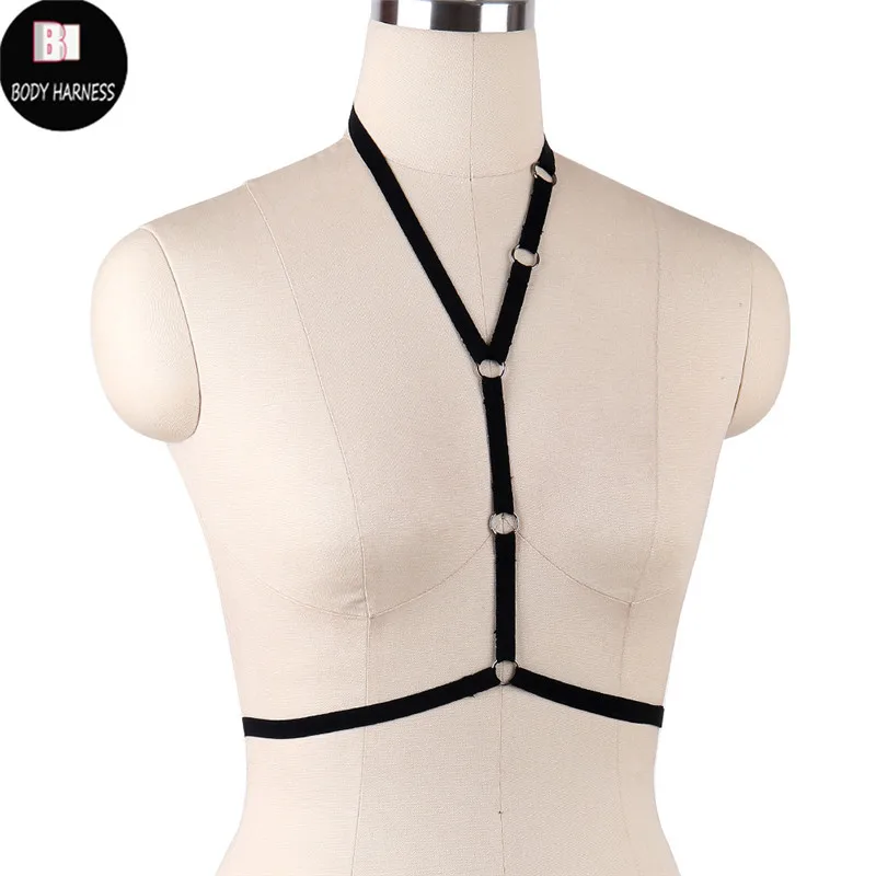 Black Goth Harness Crop Top Women Sexy Bondage Cage Bra - Best ...