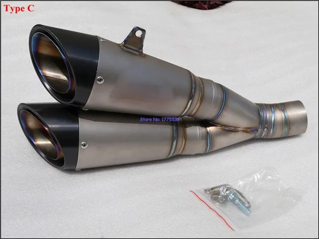 New Model Titanium Alloy Motorcycle Exhaust Pipe Muffler ID:58mm Whole ...