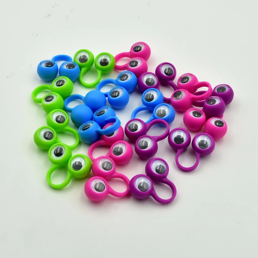 24 Pieces Eye Finger Puppets Plastic Rings with Wiggle Eyes toy Favors ...