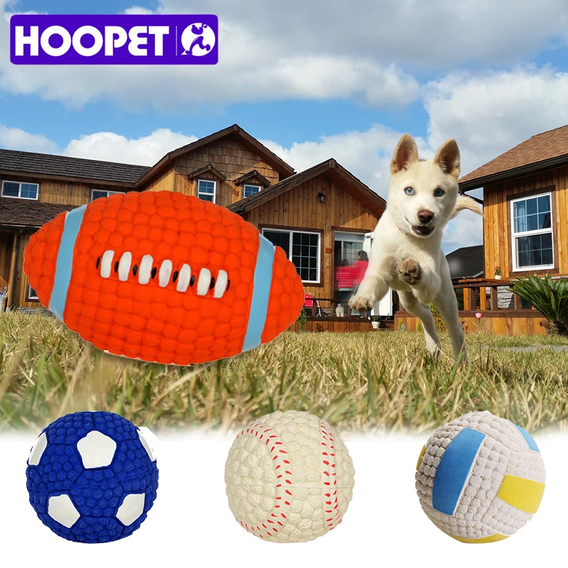 HOOPET Pet Dog Toy Balls Squeak Puppy Toys Interesting Tennis Football ...