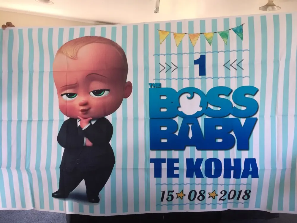 Little Men Boss Baby Birthday Party Backdrop for Photo Studio White and ...