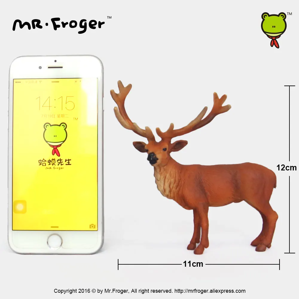 Mr.Froger Elk Model Toy Wild animals toys set Zoo modeling plastic ...