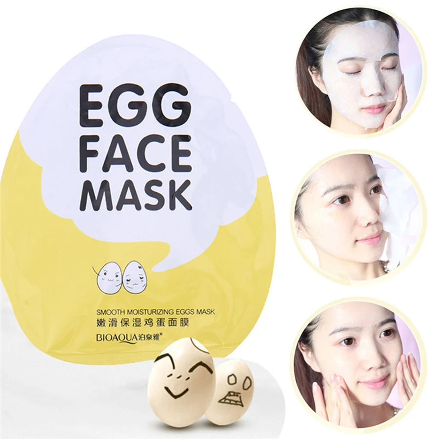 5pcslot Egg Face Mask Facial Skin Care Face Mask Sheet Pack Essence Moisture Anti Aging In