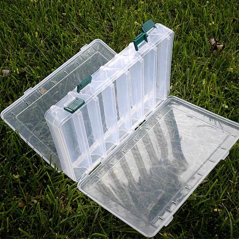 Double Sided 14 Compartments Fishing Tackle Box Lure Fishhooks Float ...