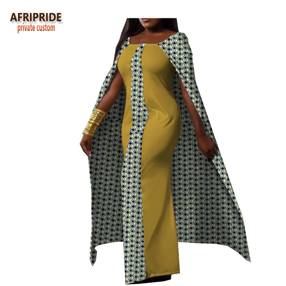 2019 spring african cloak dresses for women AFRIPRIDE square collar ...