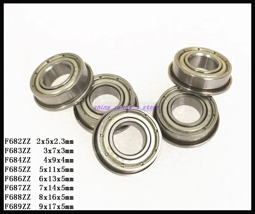 5pcs/Lot F686ZZ , F687ZZ , F688ZZ , F689ZZ Flange Bearing Thin Wall ...