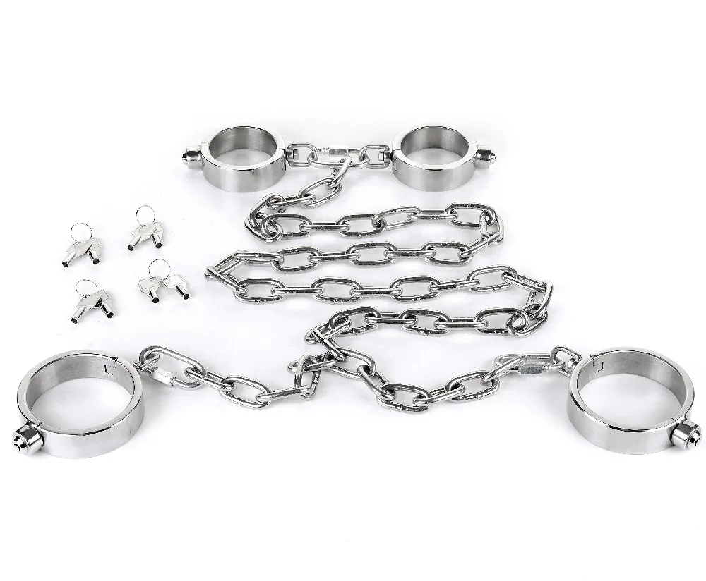 Stainless Steel Handcuffs For Sex Legcuffs Bondage Set Restraints Sex