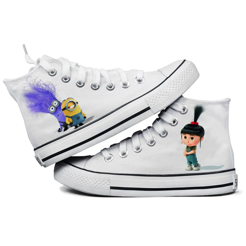 Despicable me Yellow people Bud graffiti hand painted High for shoes ...