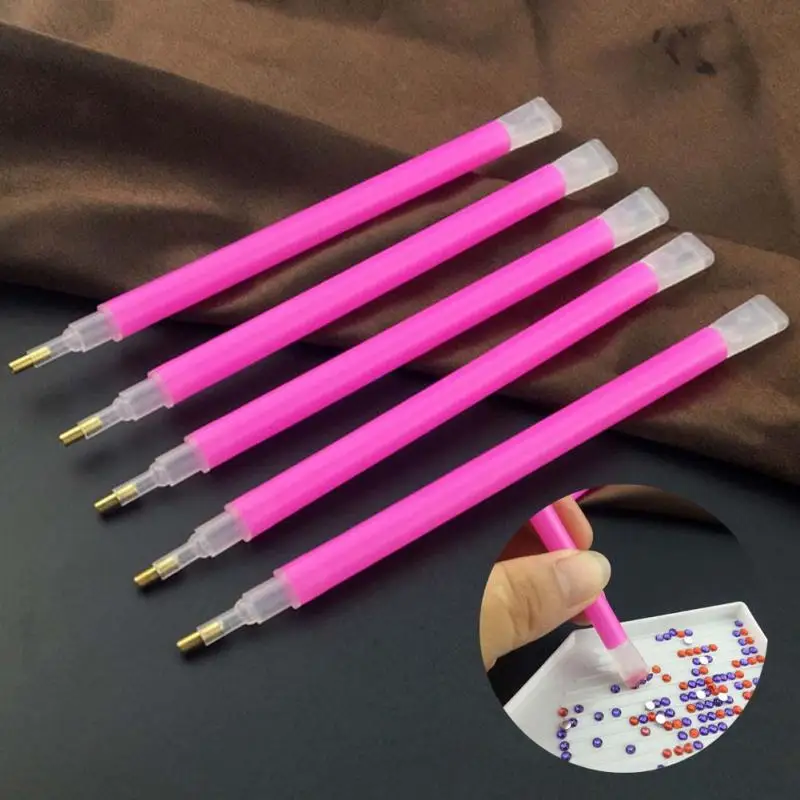 5Pcs Dual Ended Nail Art Rhinestone Gem Picker Pen Dotting Pen Manicure ...