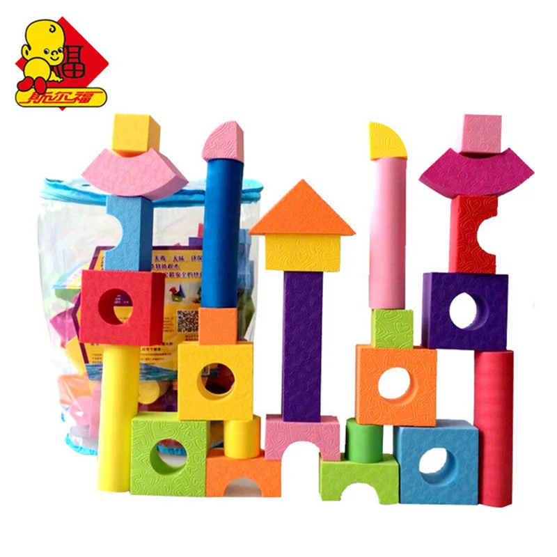 מוצר - SURF 100 PCS Big Size EVA Safe Foam Blocks for Children Baby ...