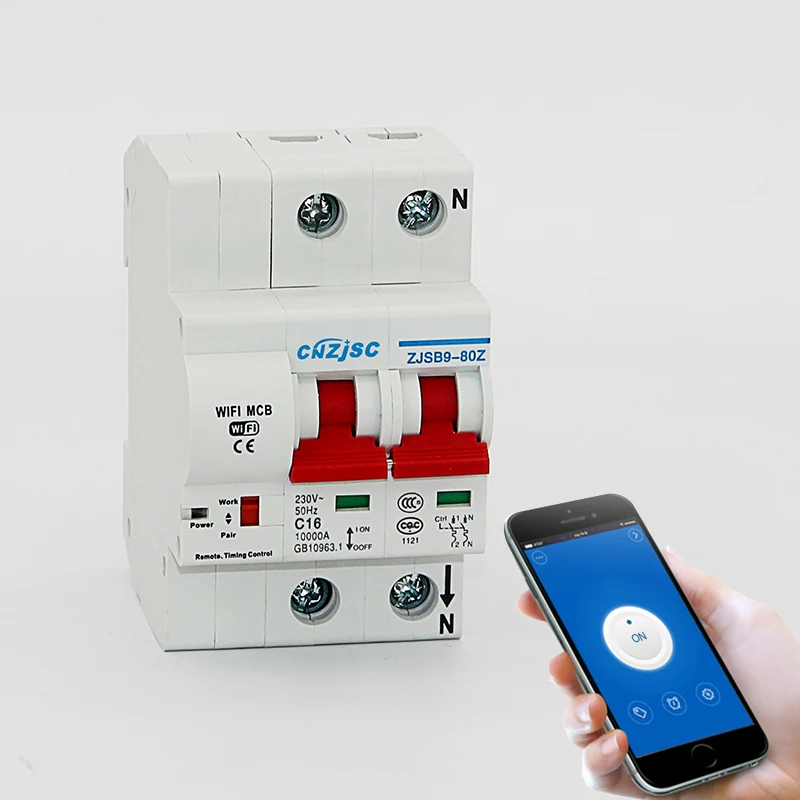 2PCS 2P WiFi Smart Switch Circuit breaker overload short circuit ...