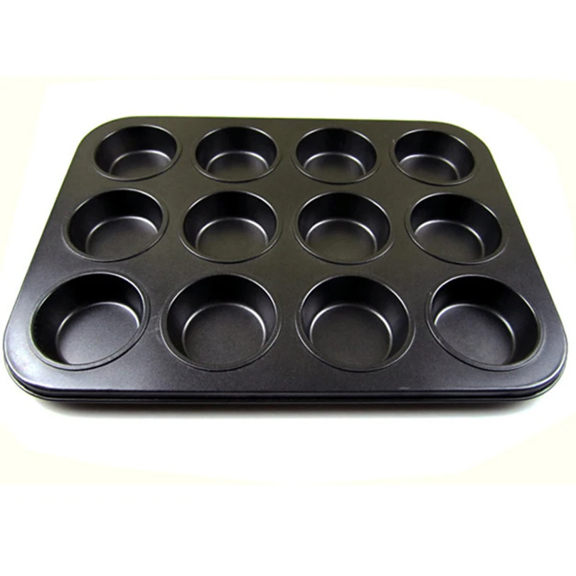 Cake Mold Bakeware Carbon Steel Non Stick Cup Mould Round 12 Even Baking Cake Baking Sheet Diy