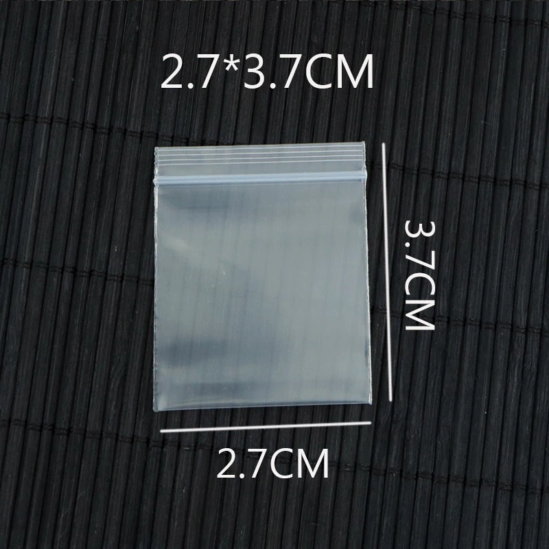 1000 Pcs/lot Small 2.7x3.7cm Plastic Bags Jewelry Ziplock Zip Zipped ...