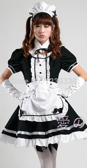 2015 walson hot sale wholesale costume made maid uniform front short ...