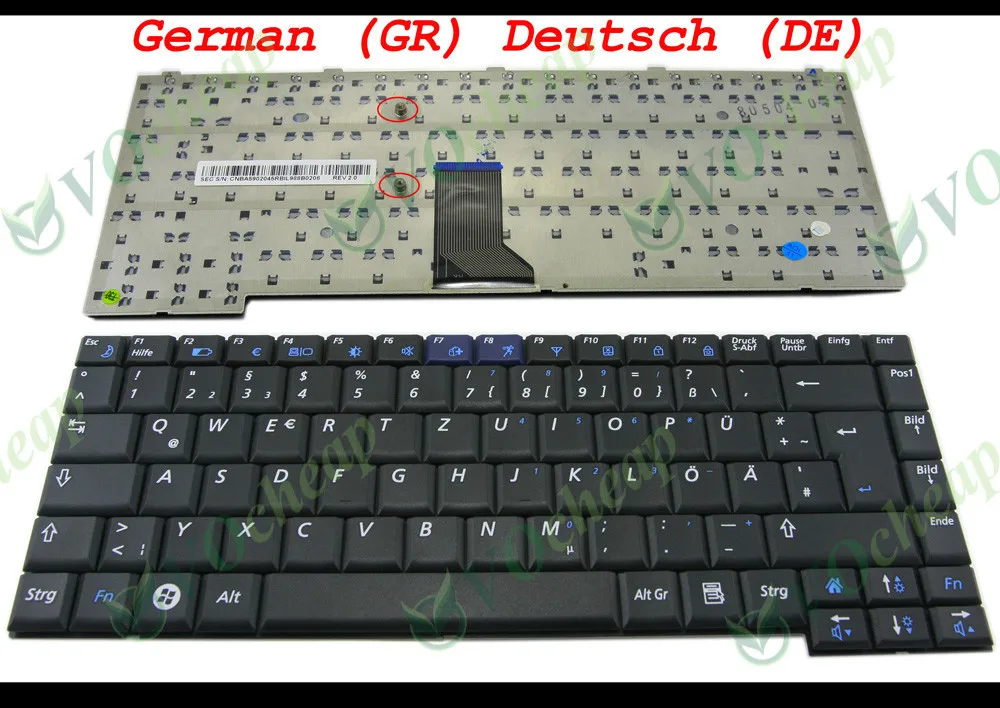새로운 노트북 키보드 삼성 np r60 r70 r510 r560 p510 p560 블랙 독일어 gr (qwertz) 버전 ...