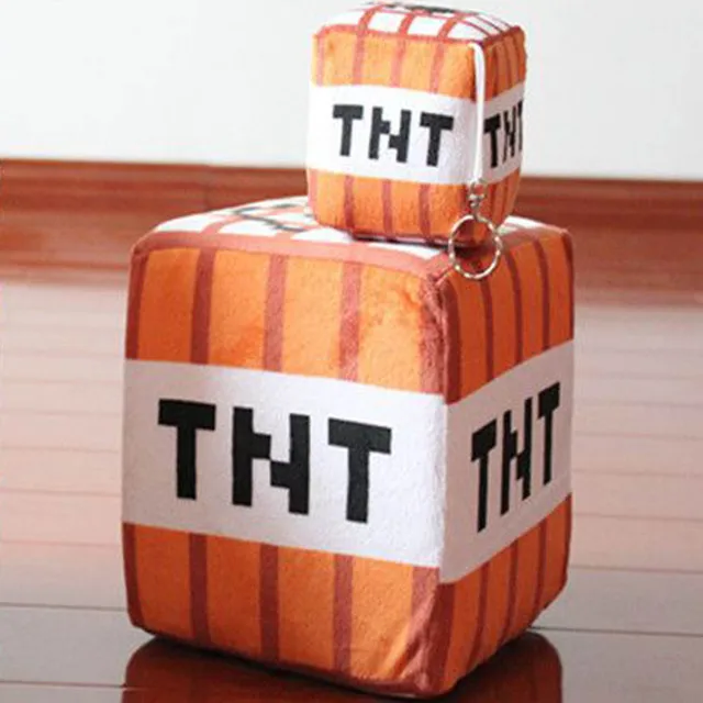 Minecraft TNT Plush Toys Cartoon Game Square Stuffed Toys Pillow ...