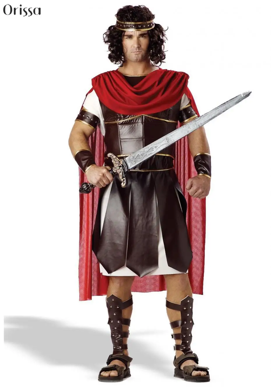 New Adult Men Fancy Dress Roman Brave Warrior Hercules Soldier ...