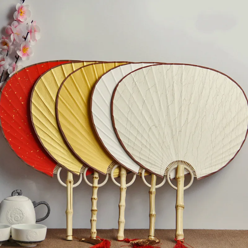 Japanese Style Double-sided Blank Craft Paper Fan Paper Silk Fan For ...