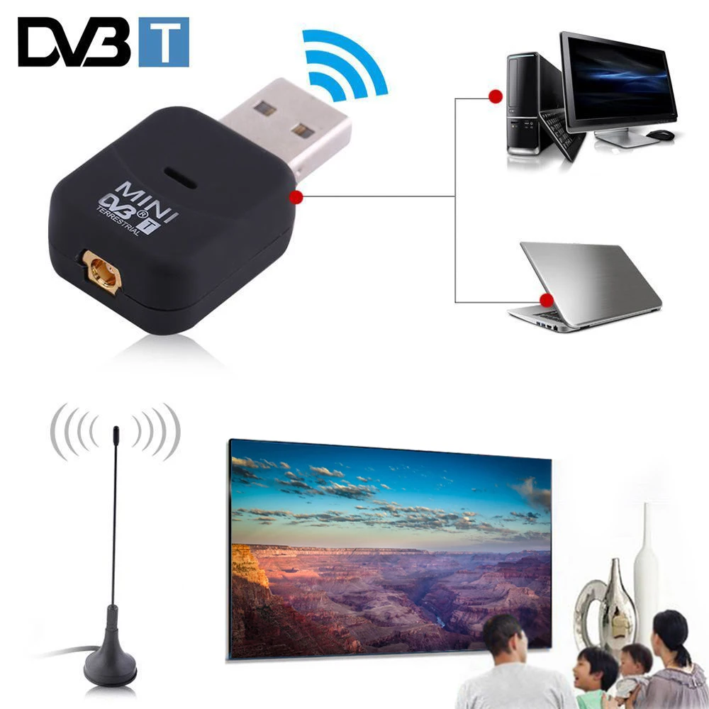 Mini USB 2.0 Digital DVB T SDR+DAB+FM HDTV Tuner TV Stick Antenna ...