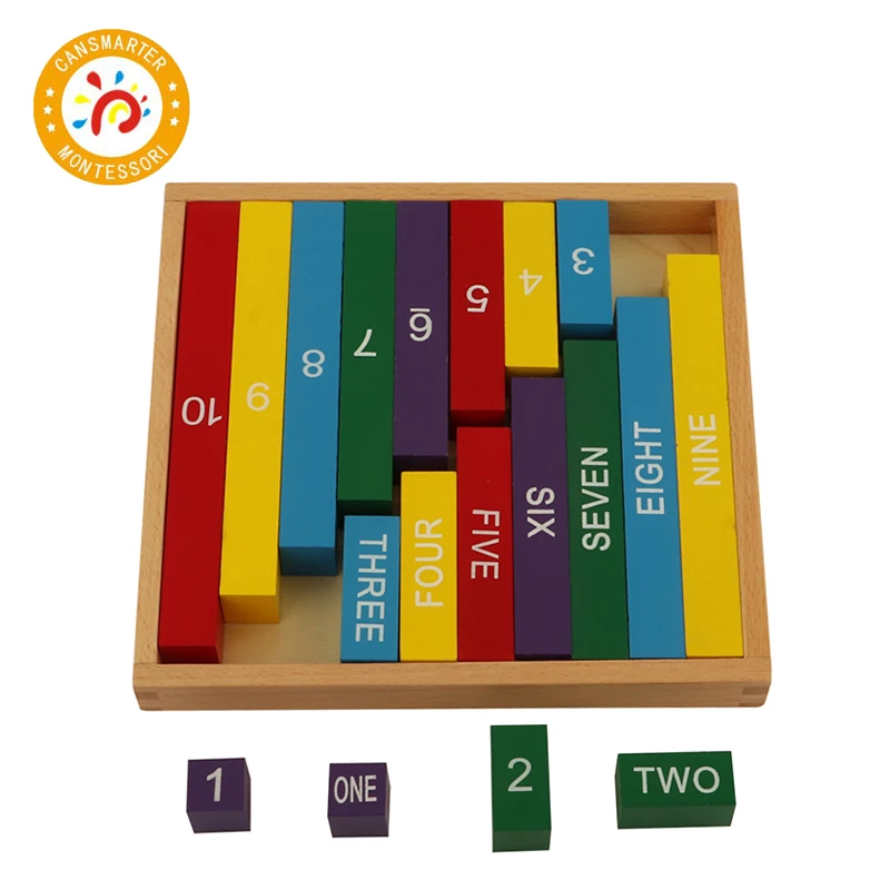 Montessori Teaching Aids Wooden Toy Kids Color Decimal Bar Baby Toy ...