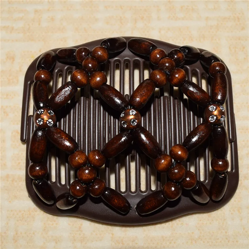 Brown Classical Beads Magic Comb 20 Pcs/lot Classical Comb Easy To Use ...