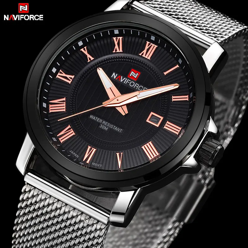 NAVIFORCE Merek Mewah Jam Kuarsa Pria Kasual Pria Olahraga Jam Tangan ...