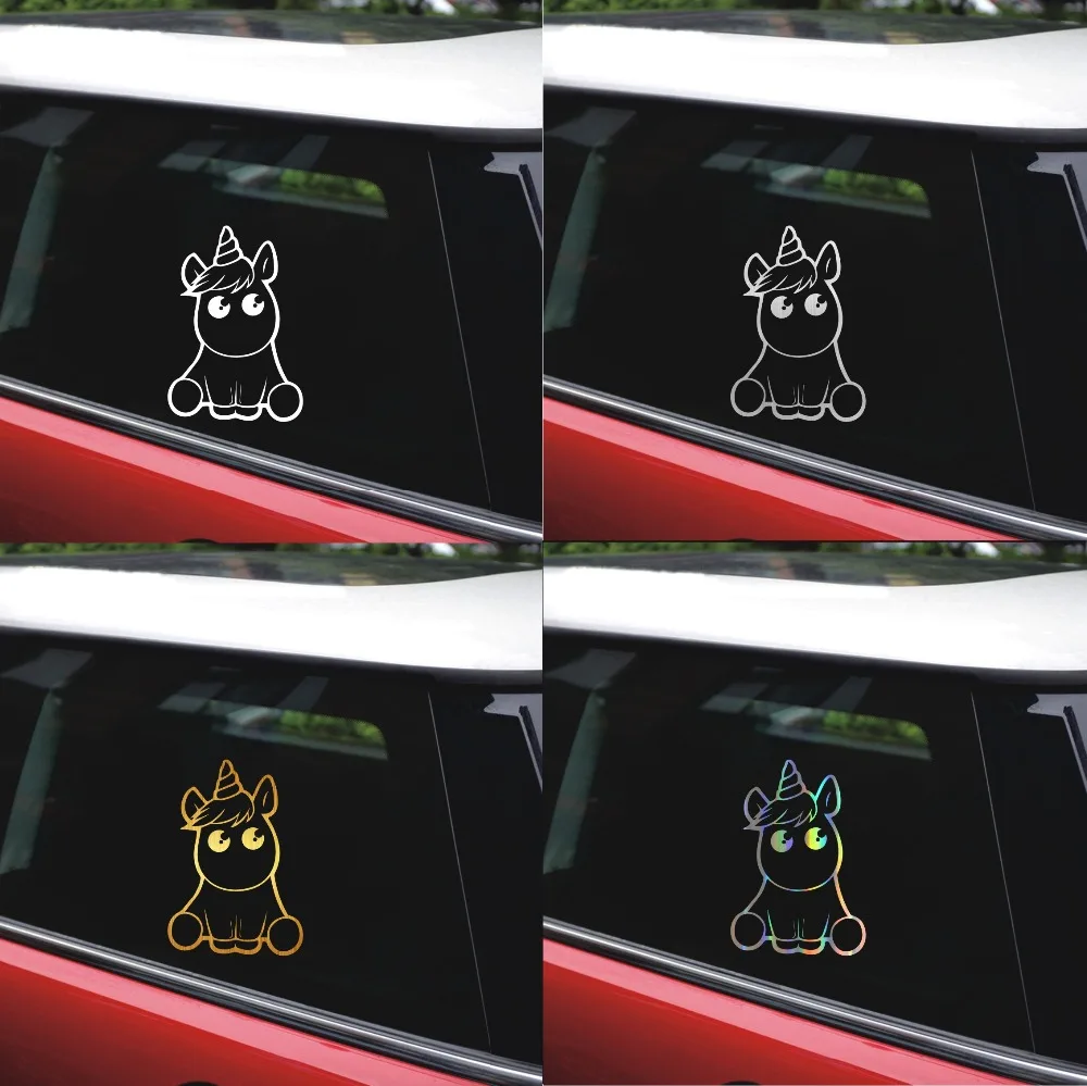 Rylybons 15*10CM Lovely Unicorn Cartoon Car Stickers Door Body Window ...