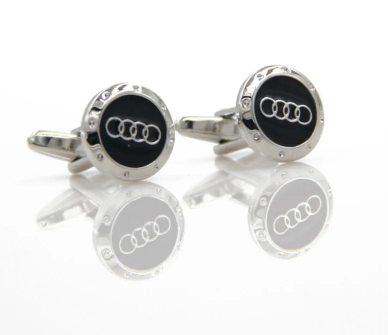 Material de cobre circular negro Audi gemelos enlace puño de la camisa ...