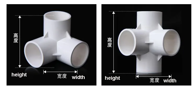 gogo PVC pipe joints tee fitting 3 way 4 way 45 degree 90 degree right ...