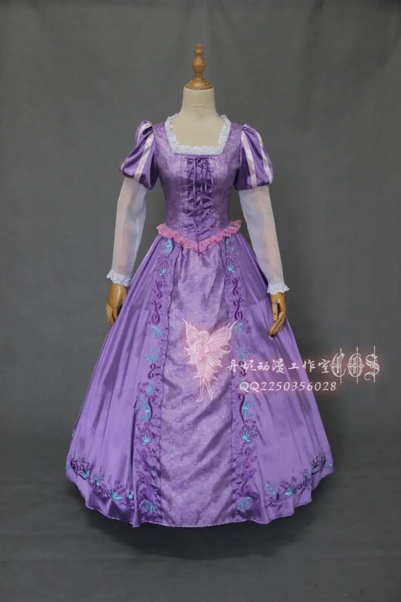 Top Quality Rapunzel Tangled Princess Tangled Embroidered Costume Cosplay Costume Adults