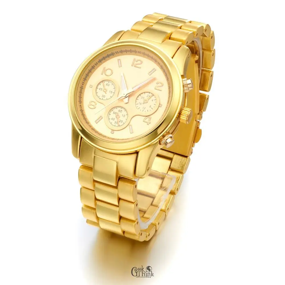Aliexpress.com: Comprar Relojes mujer oro de lujo 2015 marca Steel ...